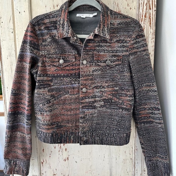 See By Chloe | Jackets & Coats | See Any Chloe Print Short Denim Jacket ...